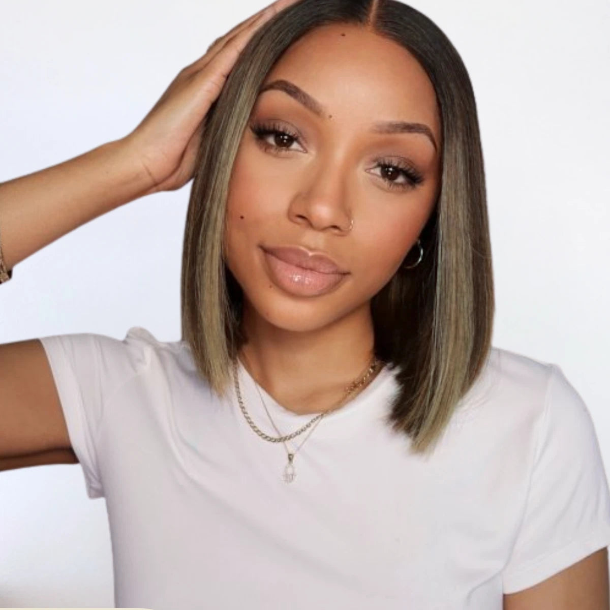 Blair Brown Bob Glueless Wig | Blunt Cut Short Bob Wig | Hairvivi