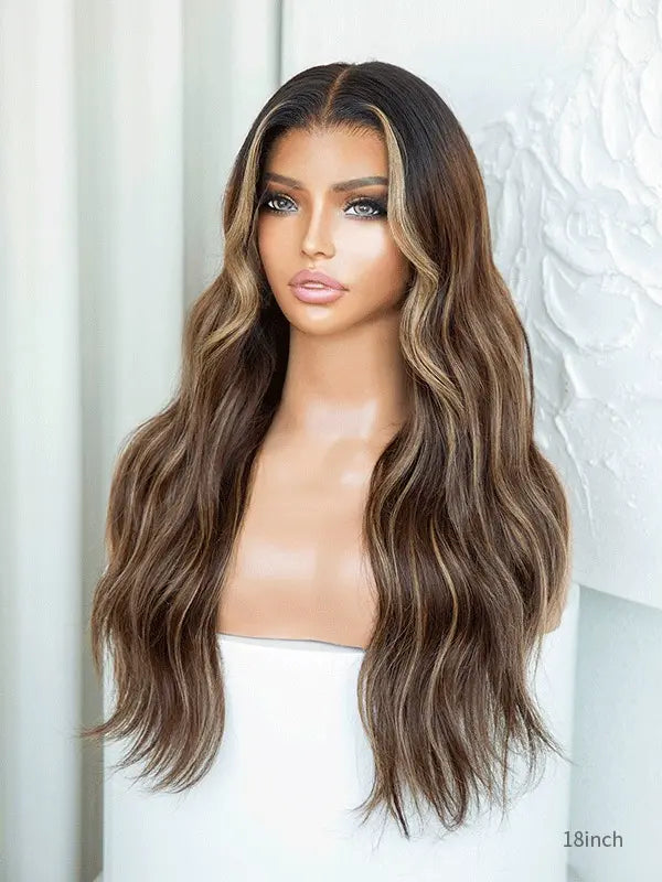 Amy Brown Hair With Blonde Highlights Glueless Wig Hairvivi