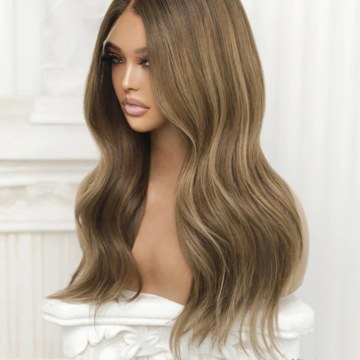 Chloe Brown Balayage Wavy Wig | Honey Brown Hair – Hairvivi